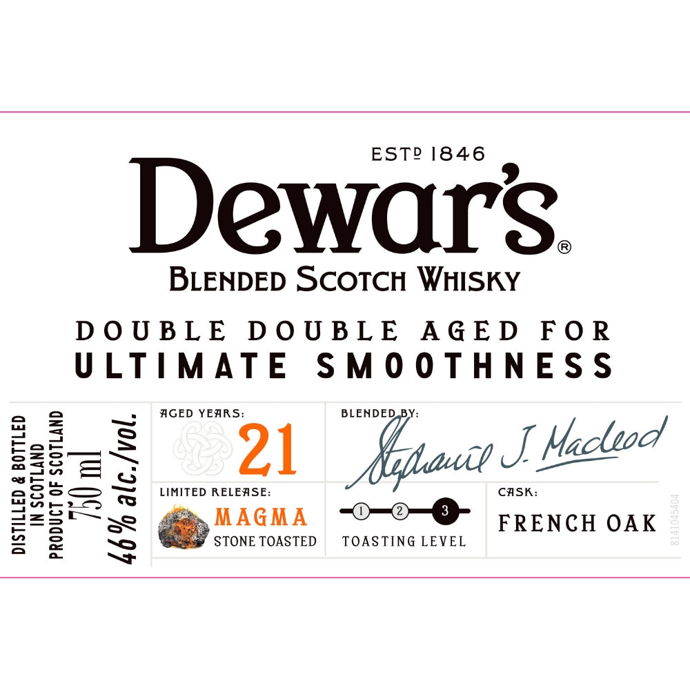 Buy Dewar’s 21 Year Old Stone Toasted French Oak Cask Online – Craft City